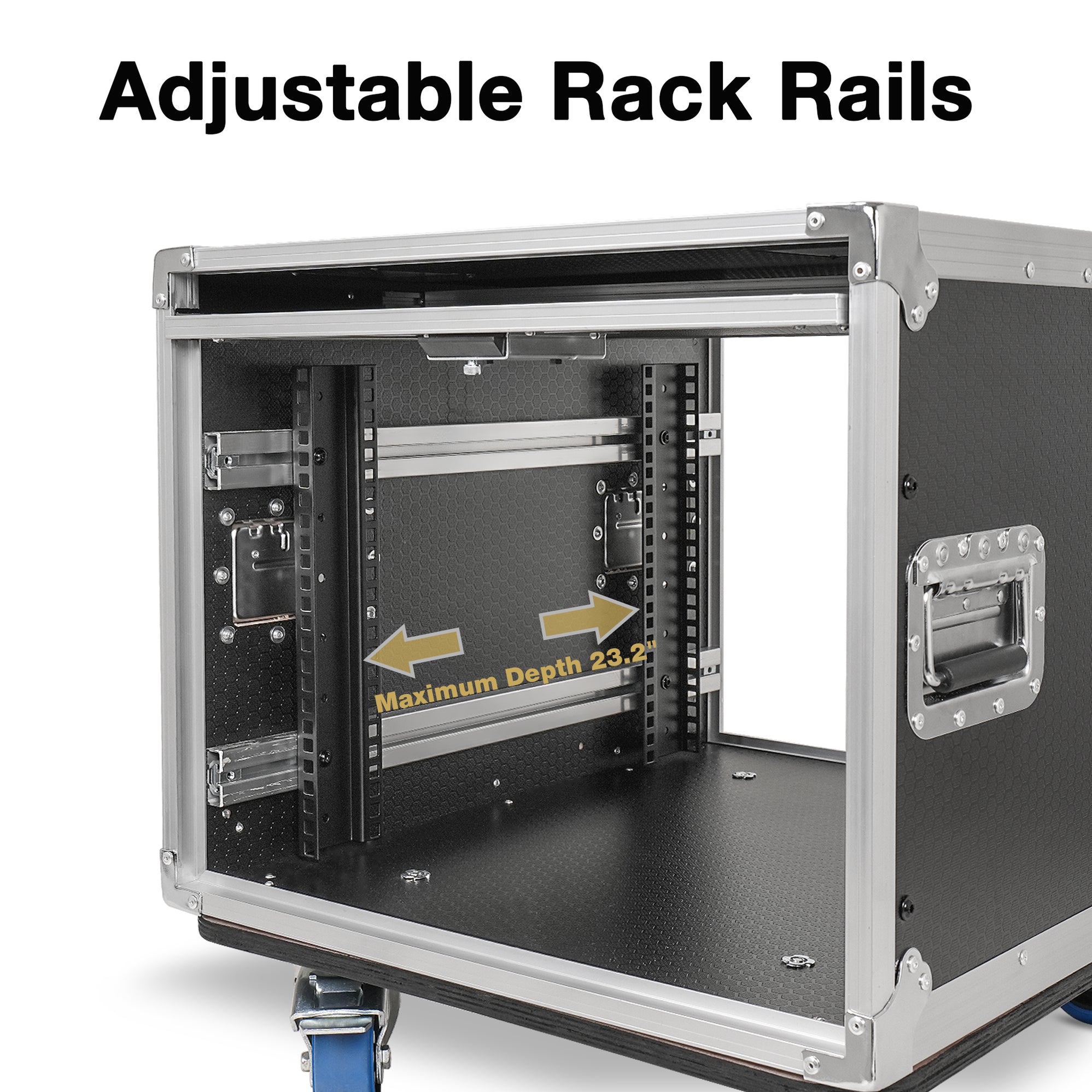 STPR-8 | 8U Slam Rack Stackable Road Case w/ Retractable Sliding Doors ...