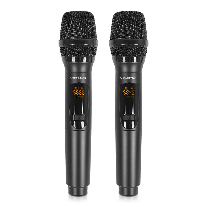 Sound Town Wireless Microphone Karaoke Mixer System w/ 2 Wireless Mic ...