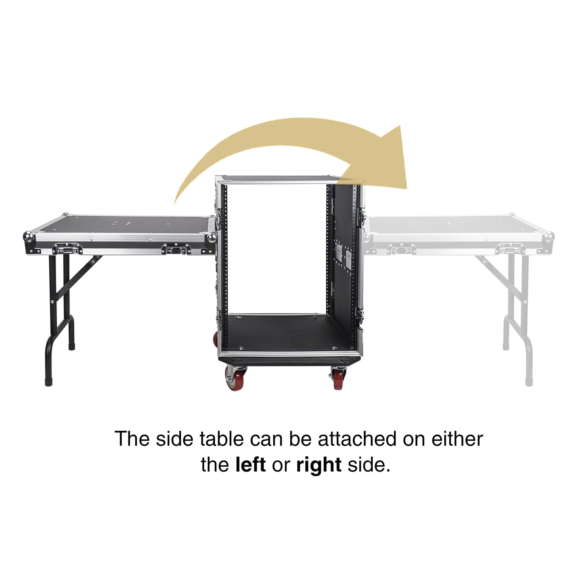 STRC-14UWT | 14U Space PA Rack/Road/Flight Case w/ DJ Work Table ...